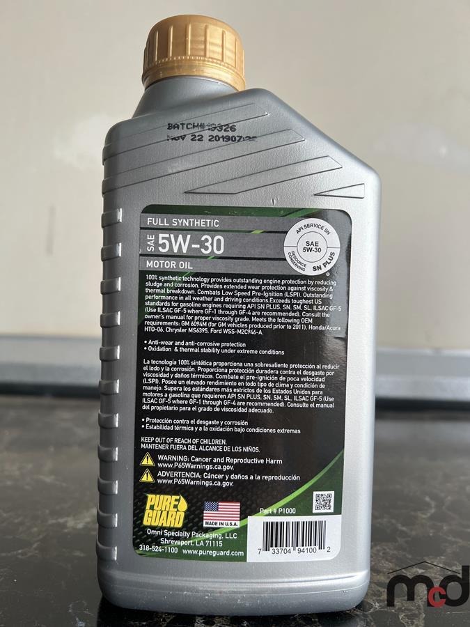 Synthetic 5W-30 Oil Pure Guard 1 Qt/946 ml Bottle - Must Take 24 Times The Bid Price